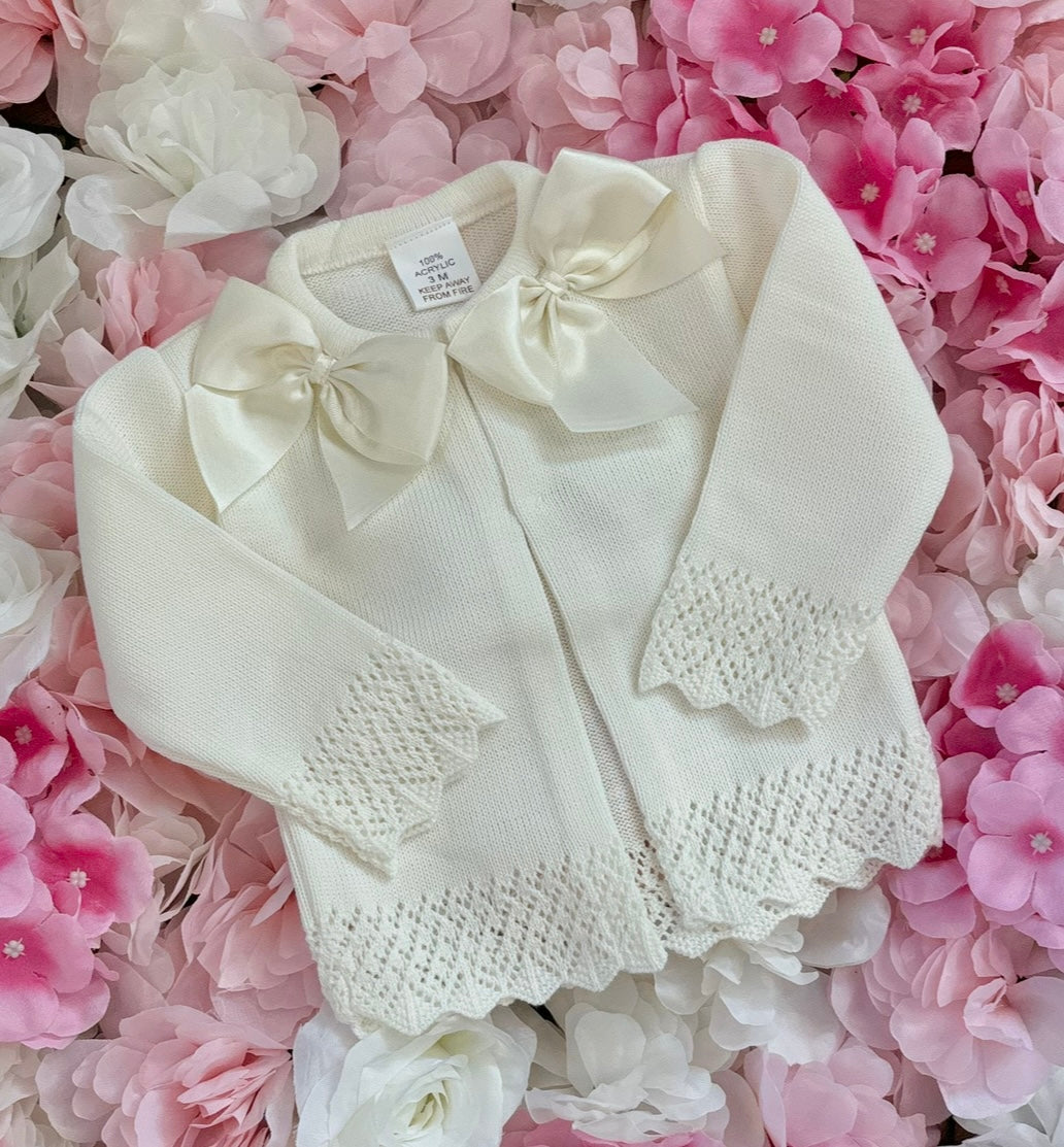 Cream Double Bow Cardigan – Bon Bons Baby & Toddler Wear